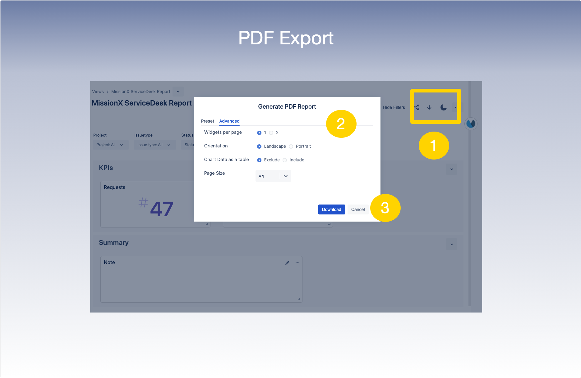 11. Export View as PDF